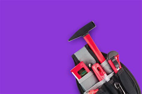 텍스트 복사 공간 보라색 바탕에 수리에 대 한 악기에 대 한 전체 섬유 가방 가득 찬에 대한 스톡 사진 및 기타 이미지 가득 찬 가방 가정 생활 Istock