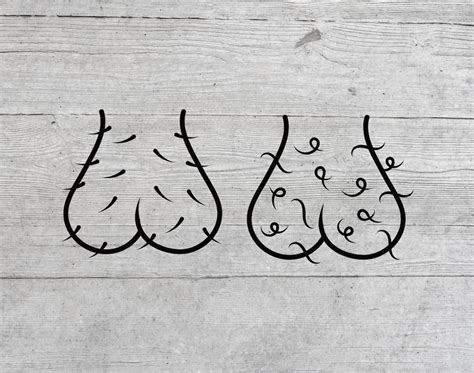 Hairy Balls Clip Art Scrotum Silhouettes Testicles Instant Download