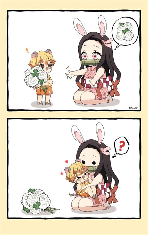 Kamado Nezuko And Agatsuma Zenitsu Kimetsu No Yaiba Drawn By Pori