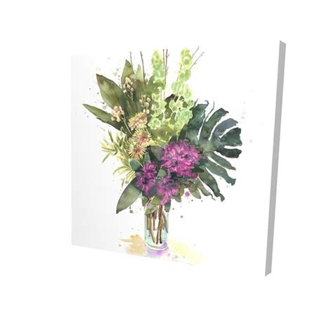 8 X 8 In Tropical Flower Assemblage Print On Canvas