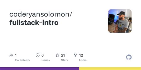 GitHub Coderyansolomon Fullstack Intro