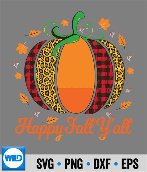 Pumpkin Svg Happy Fall Yall Pumpkin Leopard Cute Autumn Svg Wildsvg