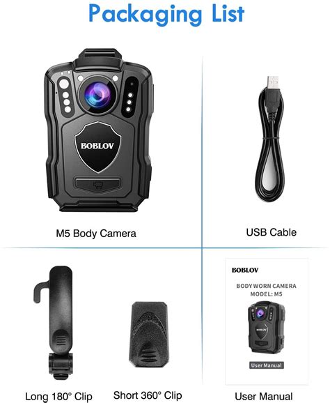 BOBLOV M5 2k Body Camera Audio Video Recording Police Camcorder Car