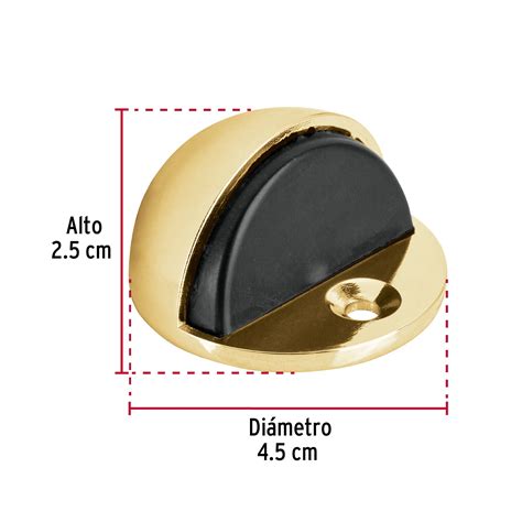 Tope media luna para puerta acabado latón Hermex
