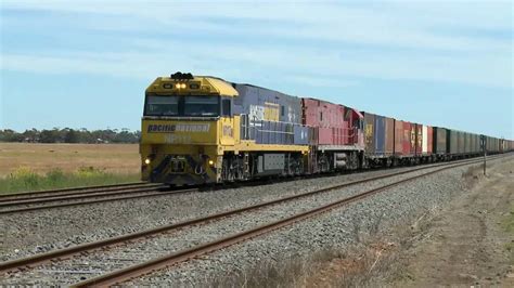 Pacific National Container Train At Gheringhap Loop Railways In