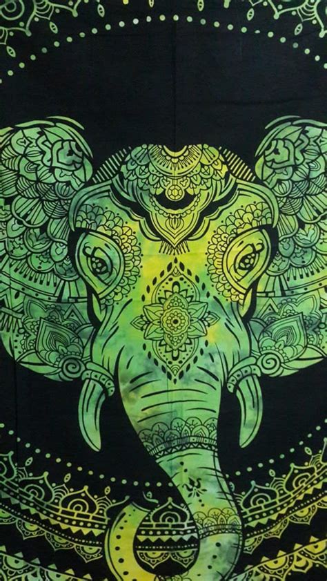 Elephant Mandala Tapestry Wall Hanging Indian Cotton Home Wall Etsy