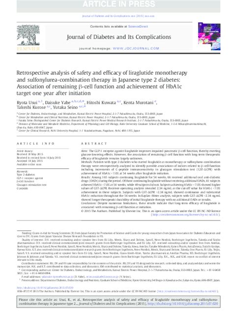 Pdf Retrospective Analysis Of Safety And Efficacy Of Liraglutide