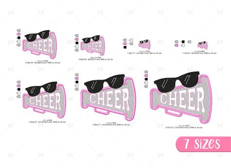 Cute Girl Cheer Cone Embroidery Design Megaphone Cheerleader Etsy
