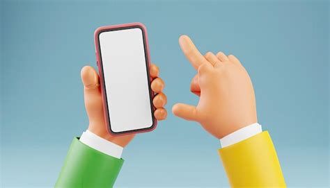 Premium Ai Image 3d Cartoon Hand Holding Smartphone Isolated On