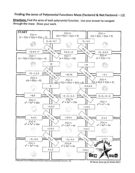solved finding the zeros of polynomial functions maze