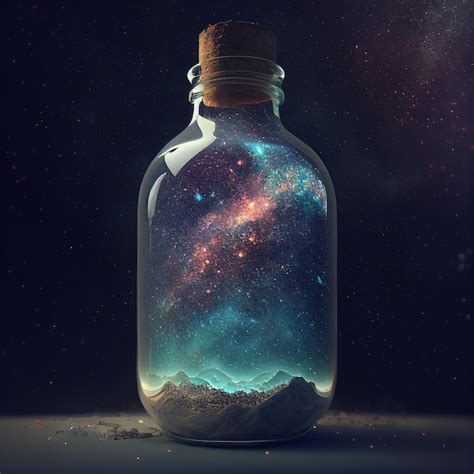 Premium Photo Space Inside The Bottle Generative Ai