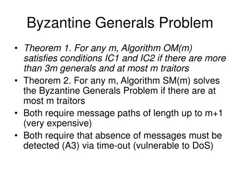 Ppt Practical Byzantine Fault Tolerance The Byzantine Generals