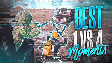Insane 1 Vs 4 Clutch Moments Never Give Up Pubg Mobile Montage Youtube
