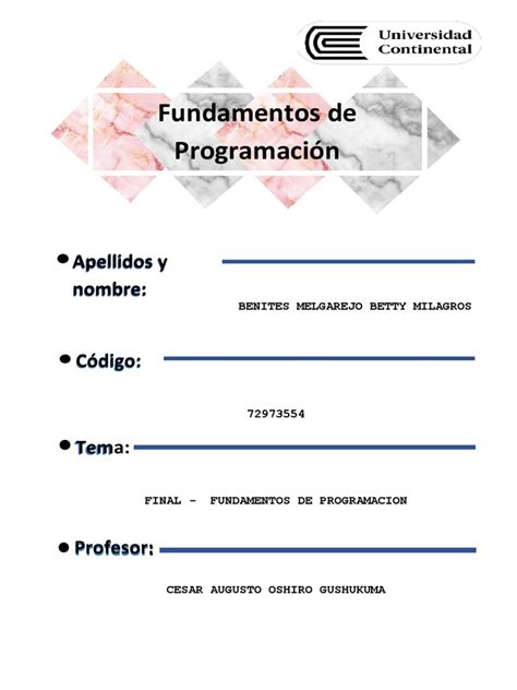 Examen Final Fundamentos De Programacion Pdf Pdf C Ciencias De La Computación