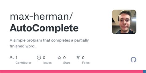 Github Max Hermanautocomplete A Simple Program That Completes A Partially Finished Word