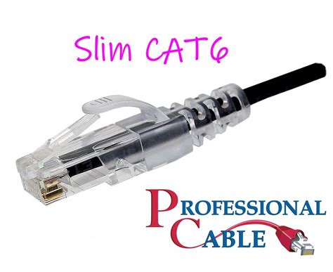 Slim CAT6 Patch Cable BLACK With Slim Boots