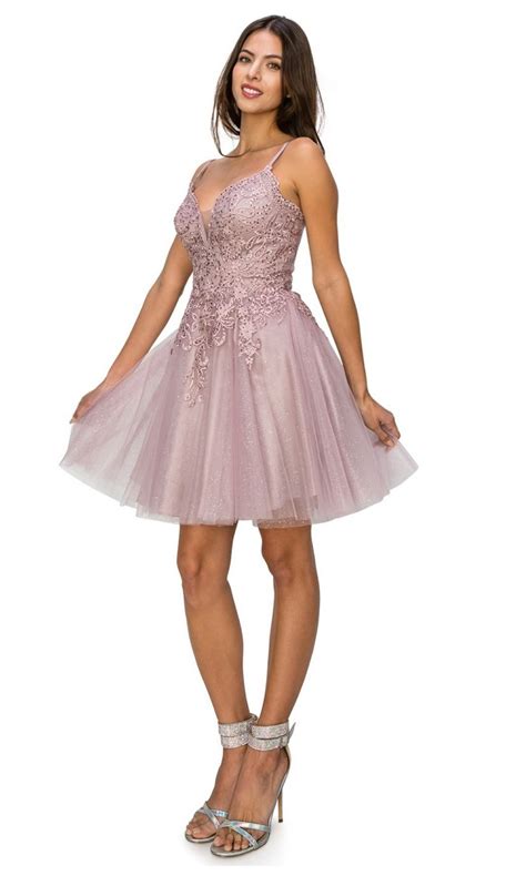 Short Glitter Homecoming Dress With Corset Promgirl