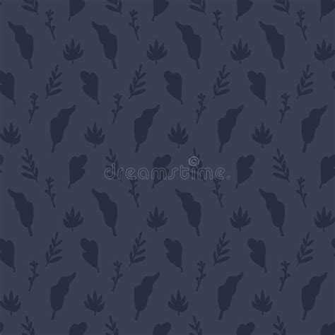 Night Leaf Fall Seamless Pattern Leaves Dark Repeat Background Vector
