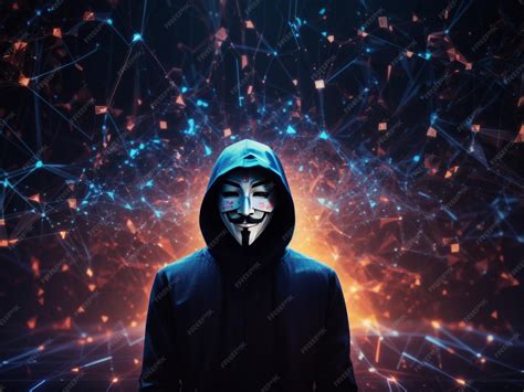 Premium Photo Anonymous Hacker Surrounded By A Network Of Glowing Data Cybersecurity