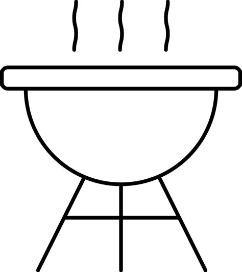 Hot Bbq Pot Icon In Thin Line Art 24146384 Vector Art At Vecteezy