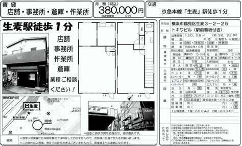 横浜市鶴見区生麦3 2 25生麦駅 トキワビルの賃貸オフィス・貸店舗 物件詳細｜貸事務所biz 34895