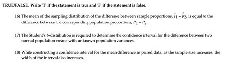 solved true false write t if the statement is true and