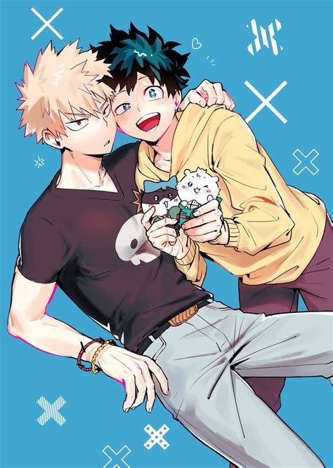 A Dynamic Duo Bakugo And Deku In Mesmerizing Fan Art