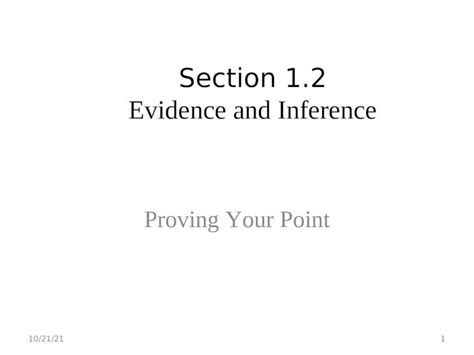 Ppt Section 1 2 Evidence And Inference Dokumen Tips