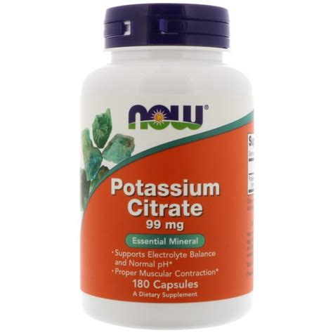 Now Foods Potassium Citrate 99 Mg 180 Capsules By Iherb
