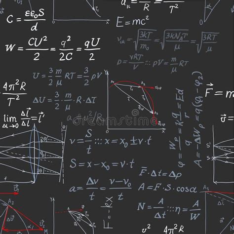 Seamless Pattern Of The Formulas On The Physics Stock Illustration Illustration Of Blackboard