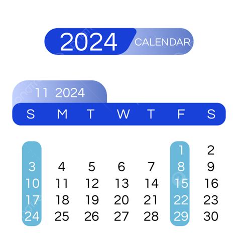 2024 Month Calendar November Simple Blue Gradient Two Thousand And Twenty Four Month Calendar