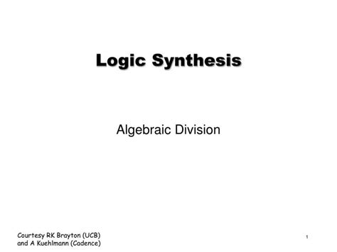 PPT Logic Synthesis PowerPoint Presentation Free Download ID