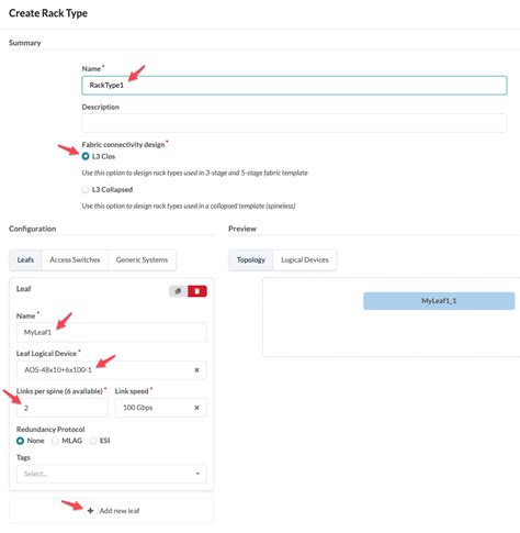 Create Rack Type In Builder With Example Apstra 42 Juniper Networks