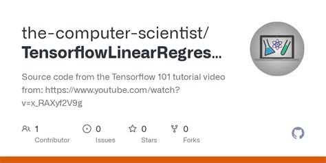 GitHub The Computer Scientist TensorflowLinearRegression Source Code From The Tensorflow