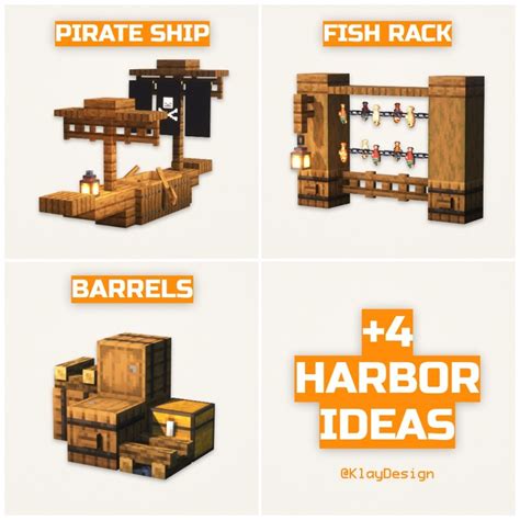 Klaydesign • Minecraft Builder On Instagram 4 Port Ideas 🛟 Hello There Heres Four Ideas For