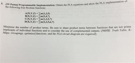 Solved Obtain The PLA Equations And Show The PLA Chegg
