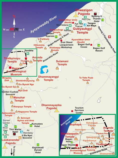 Pagan Tourist Map Pagan Myanmar Mappery