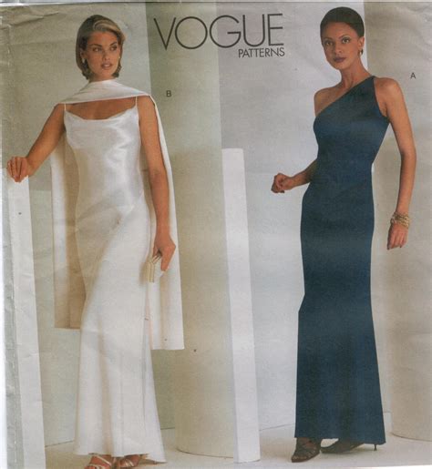 Vogue Pattern 2042 Designer Evening Gown Off Shoulder Or Spaghetti