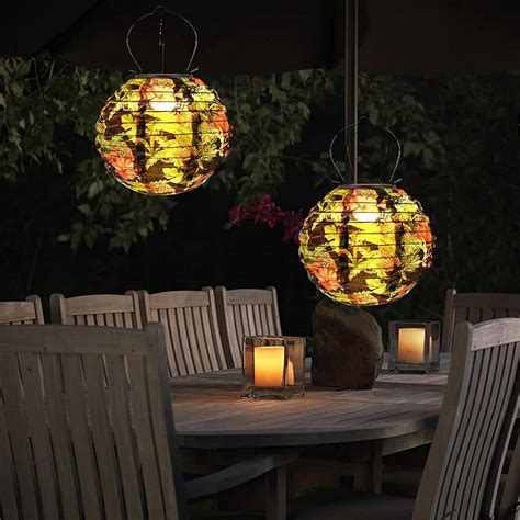 Lámpara Solar Linterna Luz 20cm Solar Led Lámpara Colgante De Impresión