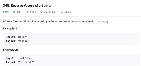 Reverse Vowels Of A String Problem By Slava Medium