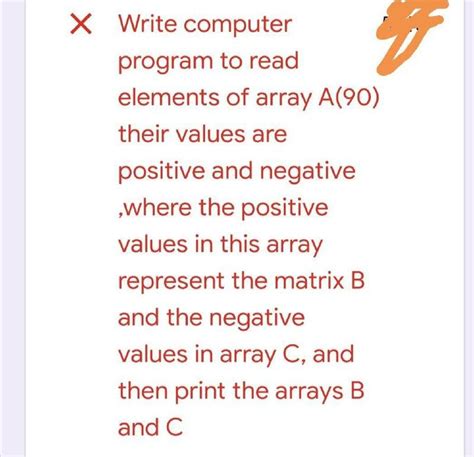 X Write Computer Program To Read Elements Of Array Chegg
