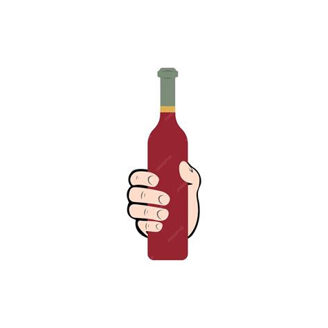Premium Vector Hand Hold Wine Bottle Male Hand Holding A Wine