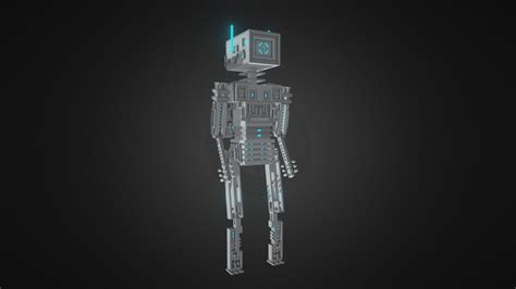 voxel robot model human camera hybrid design download free 3d model