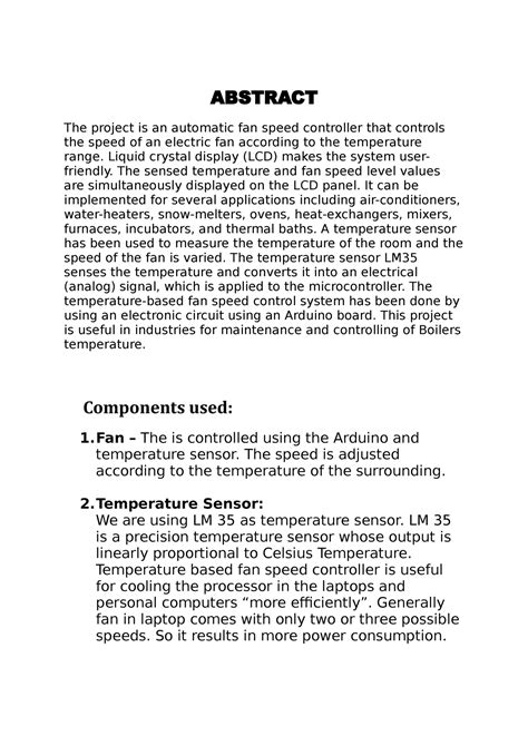 Automatic Fan Speed Control Using Temp Sensor Computer Networks