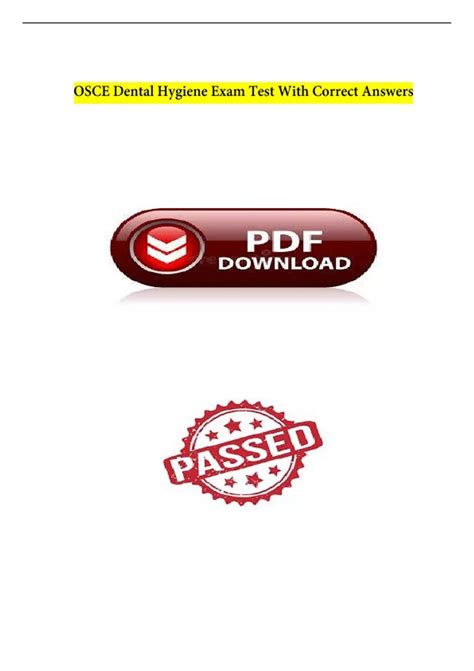 Osce Dental Hygiene Exam Full Test With Correct Answers Clinical Radiographic And
