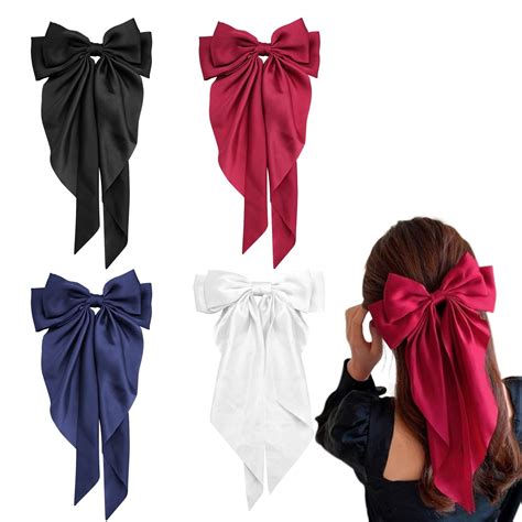 Bekecidi 4 Pack Big Bow Hair Clips Hair Accessories For Women French
