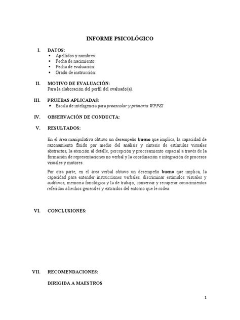 Informe Wppsi Pdf