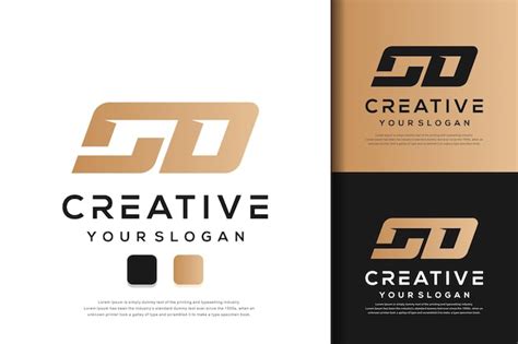 추상 모노그램 편지 Gd 로고 디자인 프리미엄 벡터