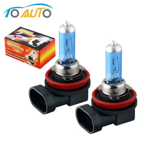 2pcs H8 12V 35W Halogen Headlight Bulbs Car Lights 5000K White DRL Auto ...