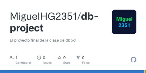 GitHub MiguelHG Db Project El Proyecto Final De La Clase De Db Xd